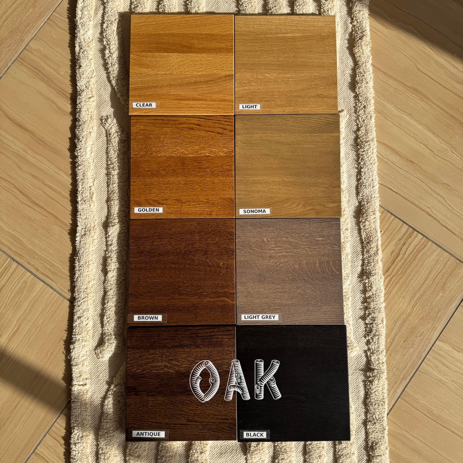 Wood Finish Sample Set: Oak Varnish Colors 8 Pcs. - Etsy