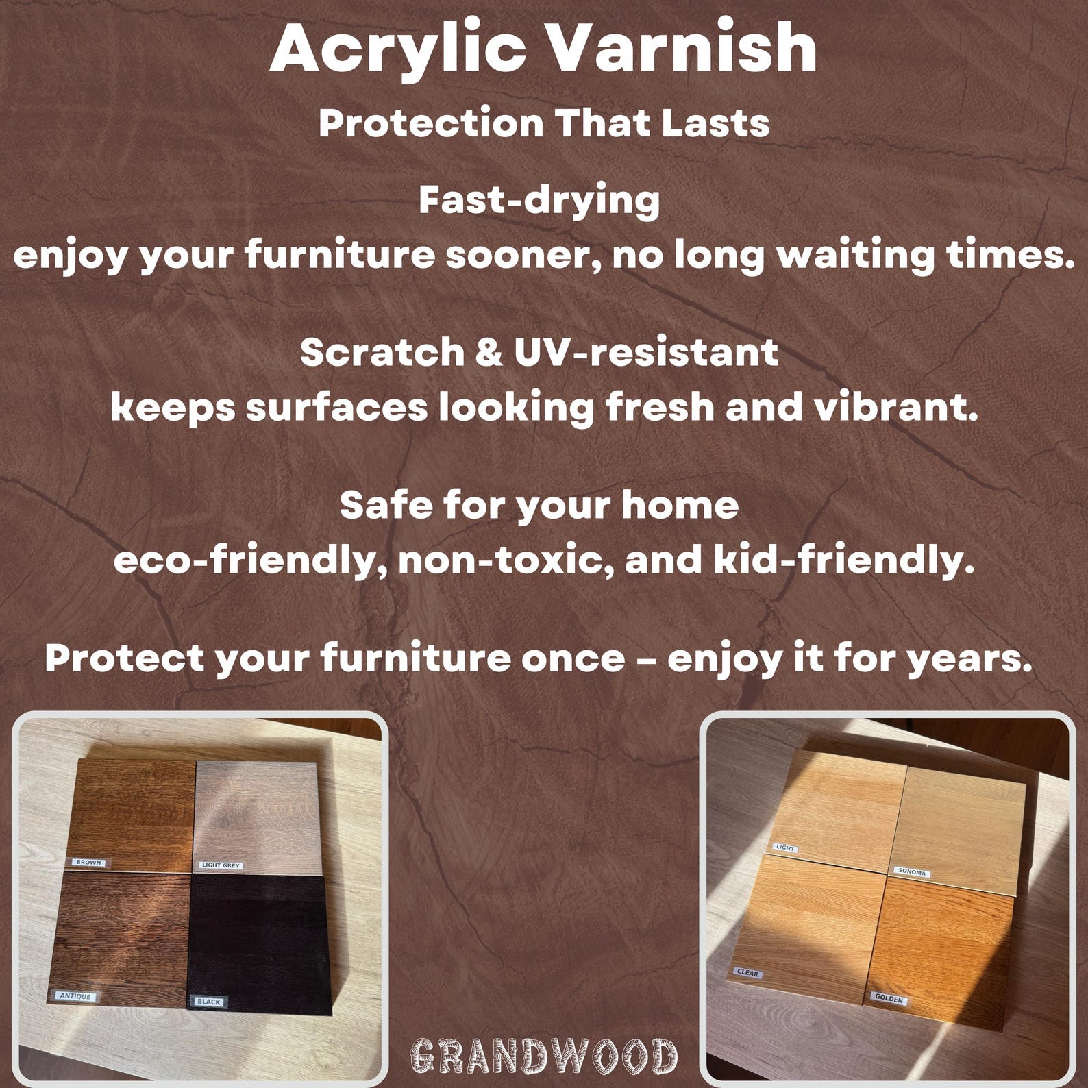 Wood Finish Sample Set: Oak Varnish Colors 8 Pcs. - Etsy