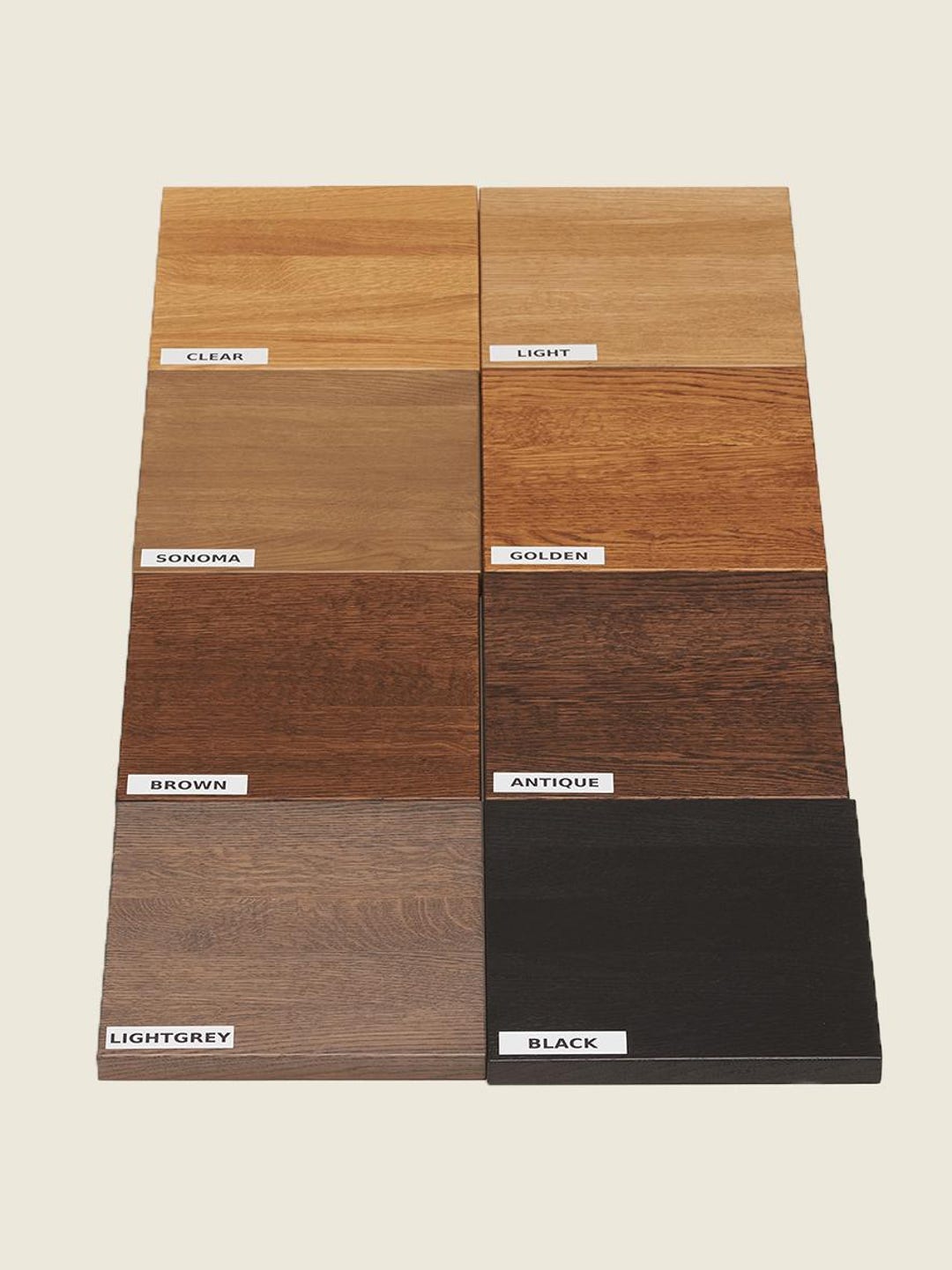 Wood Finish Sample Set: Oak Varnish Colors 8 Pcs. - Etsy