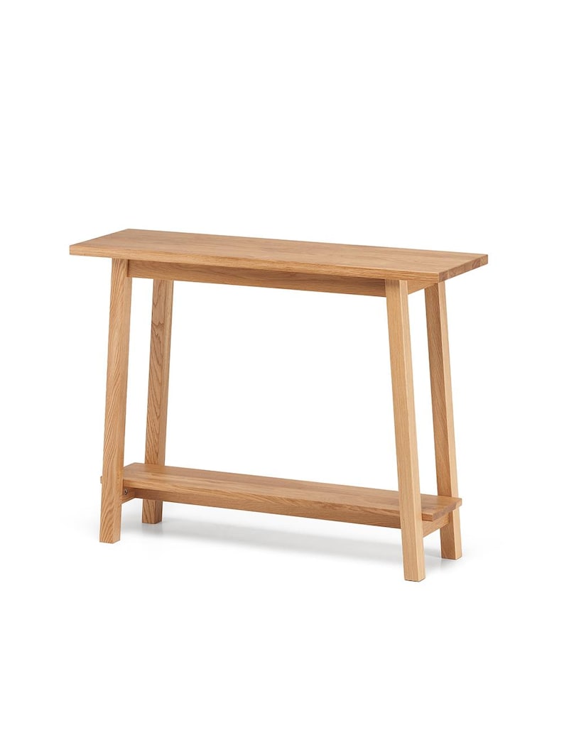 Solid Oak Narrow Console Entry Table: Modern Entryway, Hallway ...