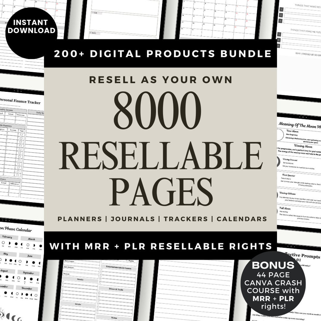 Buy 8000 Resellable Done for You Digital Pages, PRL Bundle, Passive ...