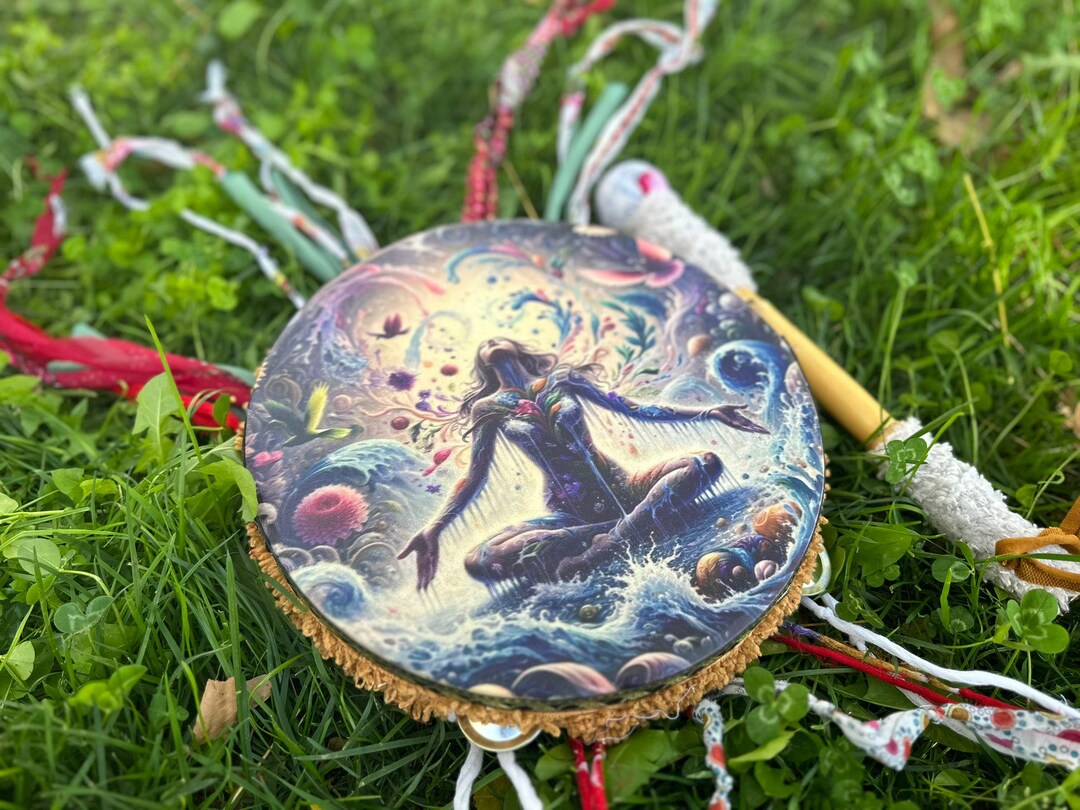 12 Inch Traditional Goddess Shamanic Drum | Handcrafted Woman Drum ...