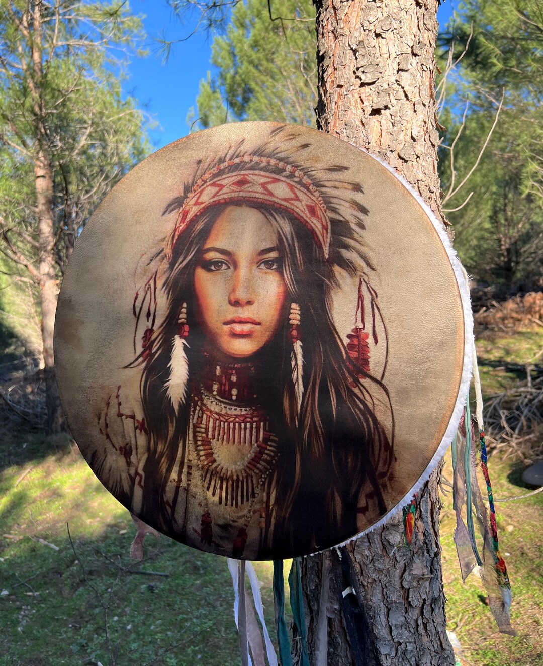 18-inch Native American Drum | Traditional Shamanic Drum for Meditation ...