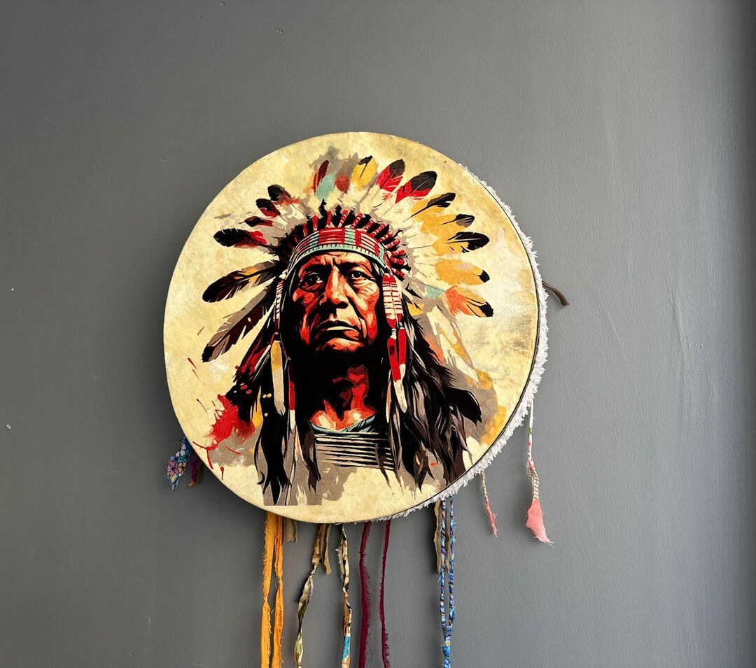 18-inch Native American Drum | Traditional Shamanic Drum for Meditation ...