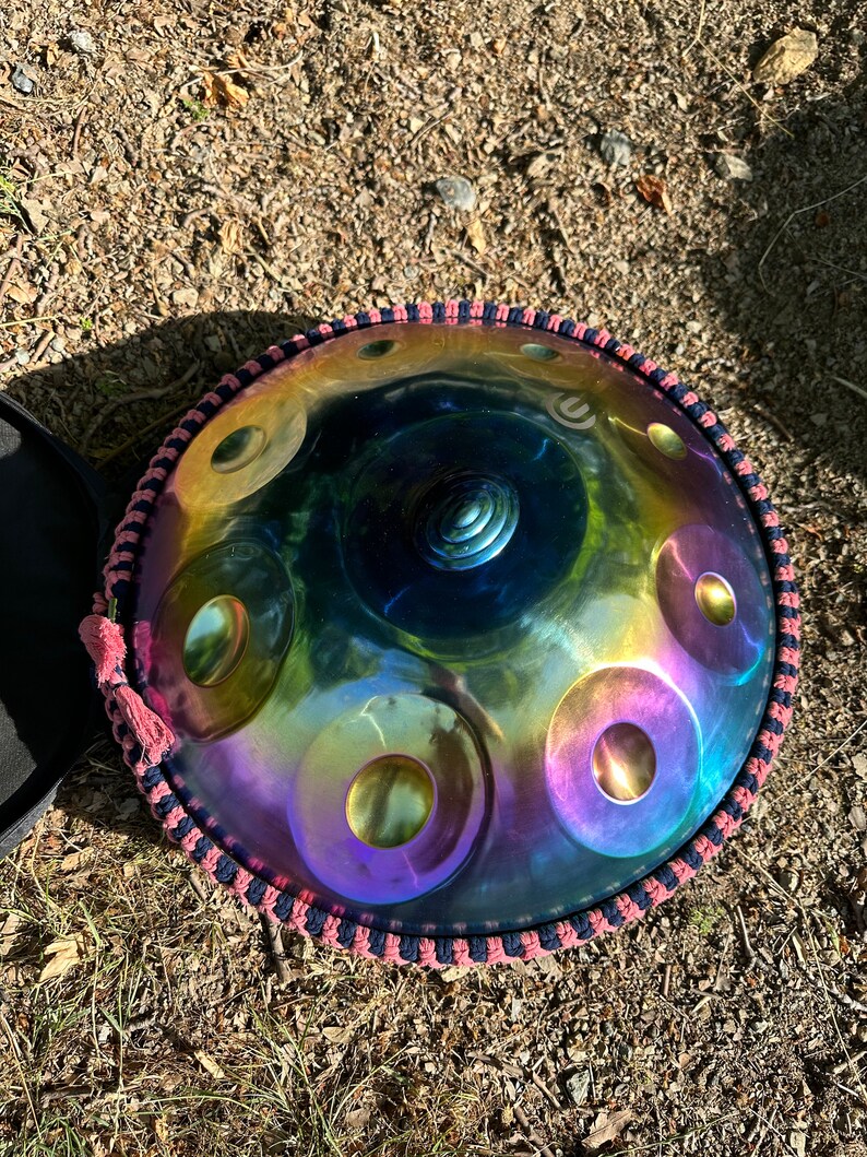 22-inch 432hz Traditional Handpan - Multicolored 9-note D Minor Steel ...