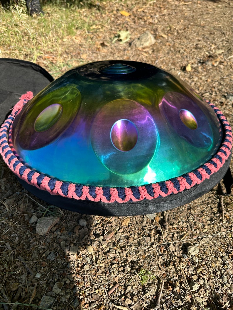 22-inch 432hz Traditional Handpan - Multicolored 9-note D Minor Steel ...