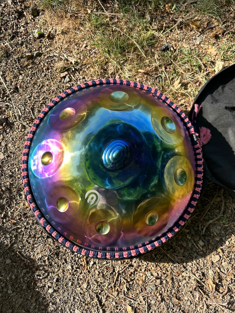 22-inch 432hz Traditional Handpan - Multicolored 9-note D Minor Steel ...