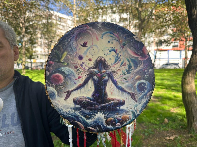10 Inch Traditional Goddess Shamanic Drum | Handcrafted Woman Drum ...
