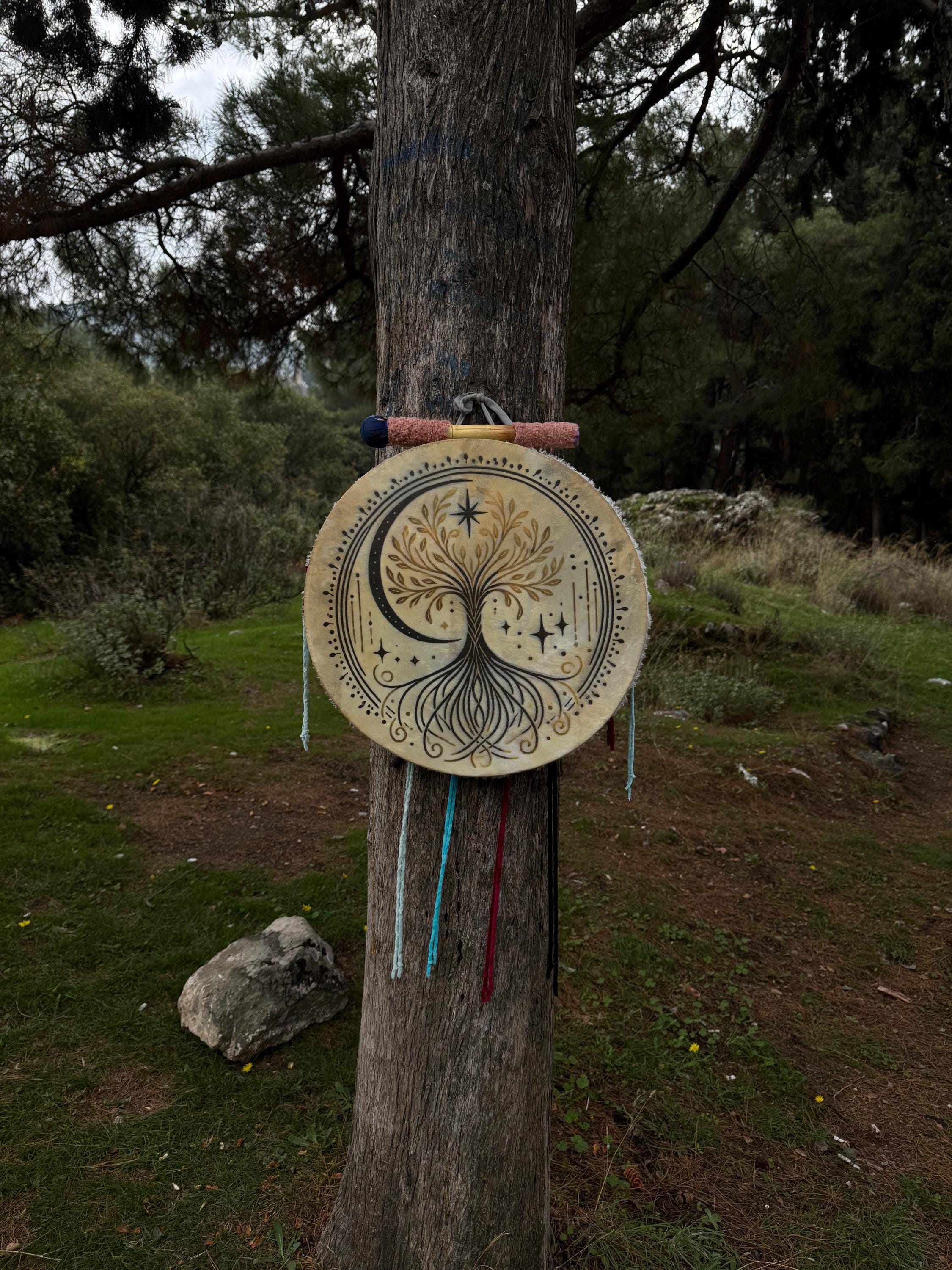 18-inch Tree of Life Shamanic Drum | Traditional Shaman Drum ...