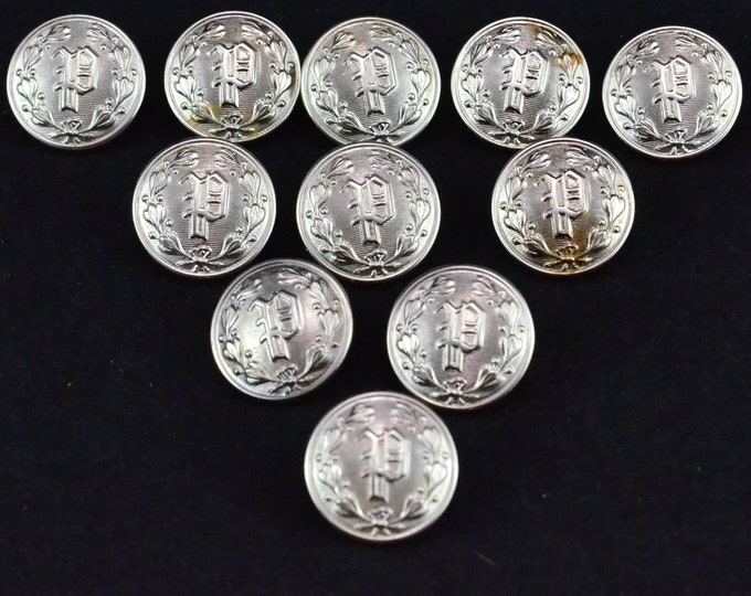 Waterbury Silver Police Department Buttons - Collection Set of 11 - P ...