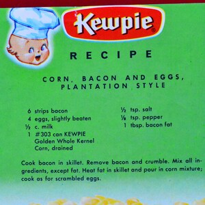 Kewpie Whole Kernel Golden Corn Can Label – Unused - Mammoth Spring ...