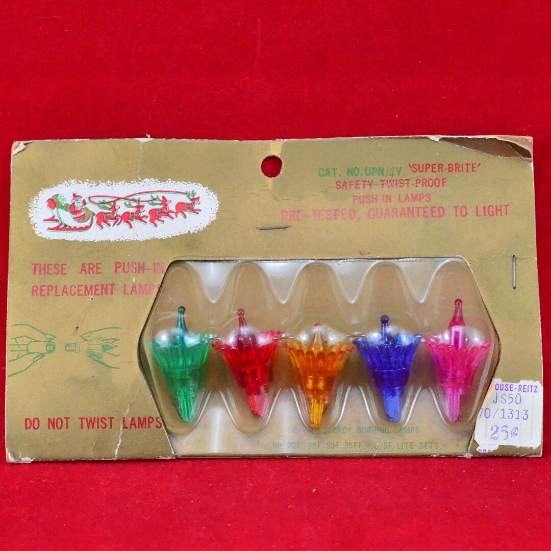 Mid-century Package of 5 Miniature Floral Bulbs Replacement Lamps ...