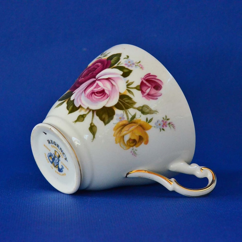Regency Tea Cup With Pink Roses English Bone China - Etsy