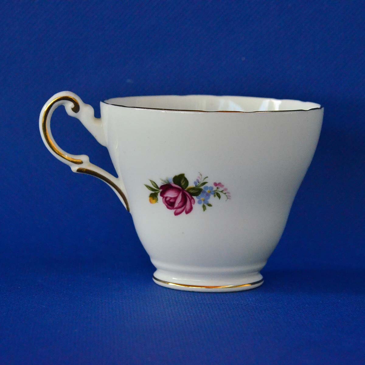 Regency Tea Cup With Pink Roses - English Bone China - Corseted Tea Cup ...