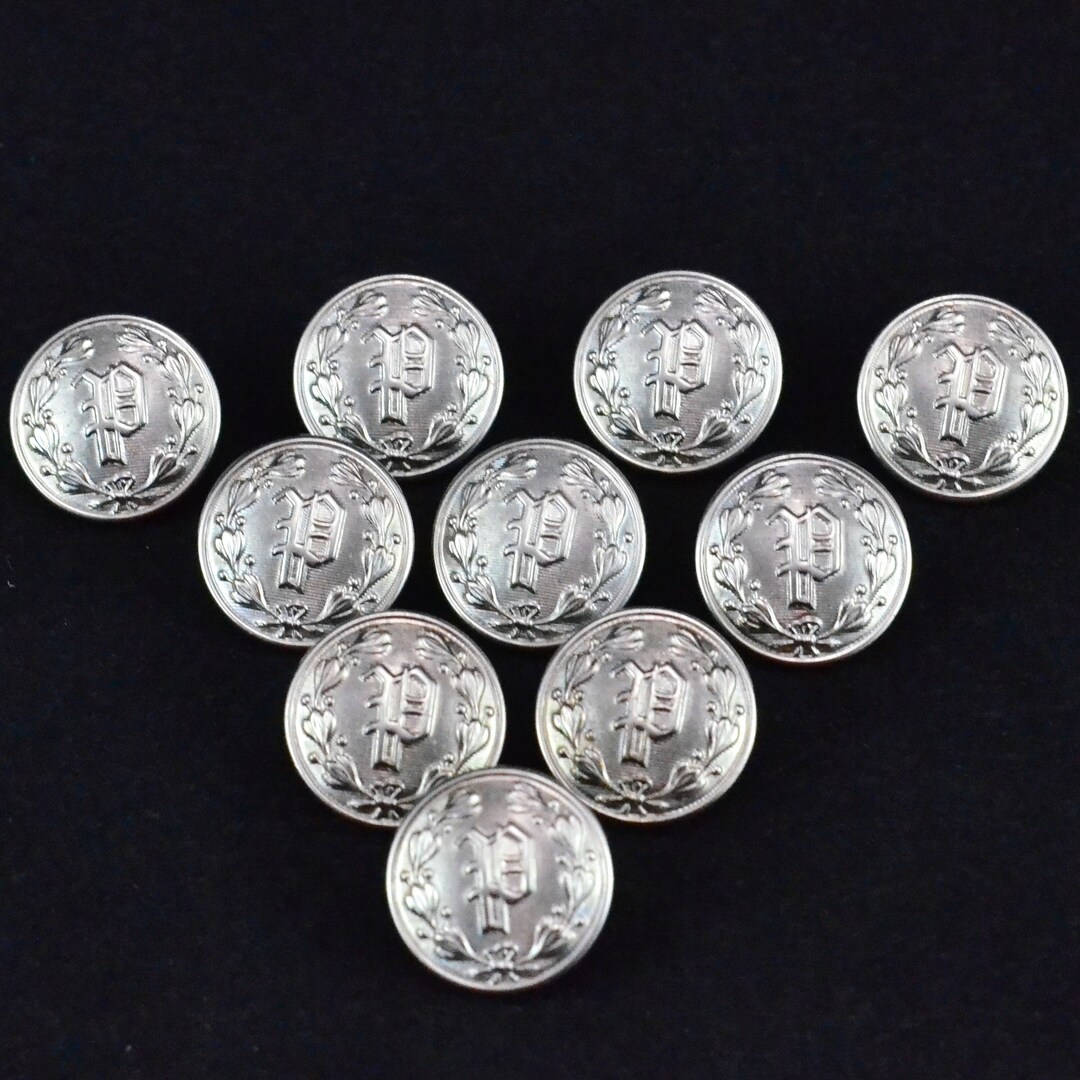 Waterbury Silver Police Department Buttons - Collection Set of 10 - P ...