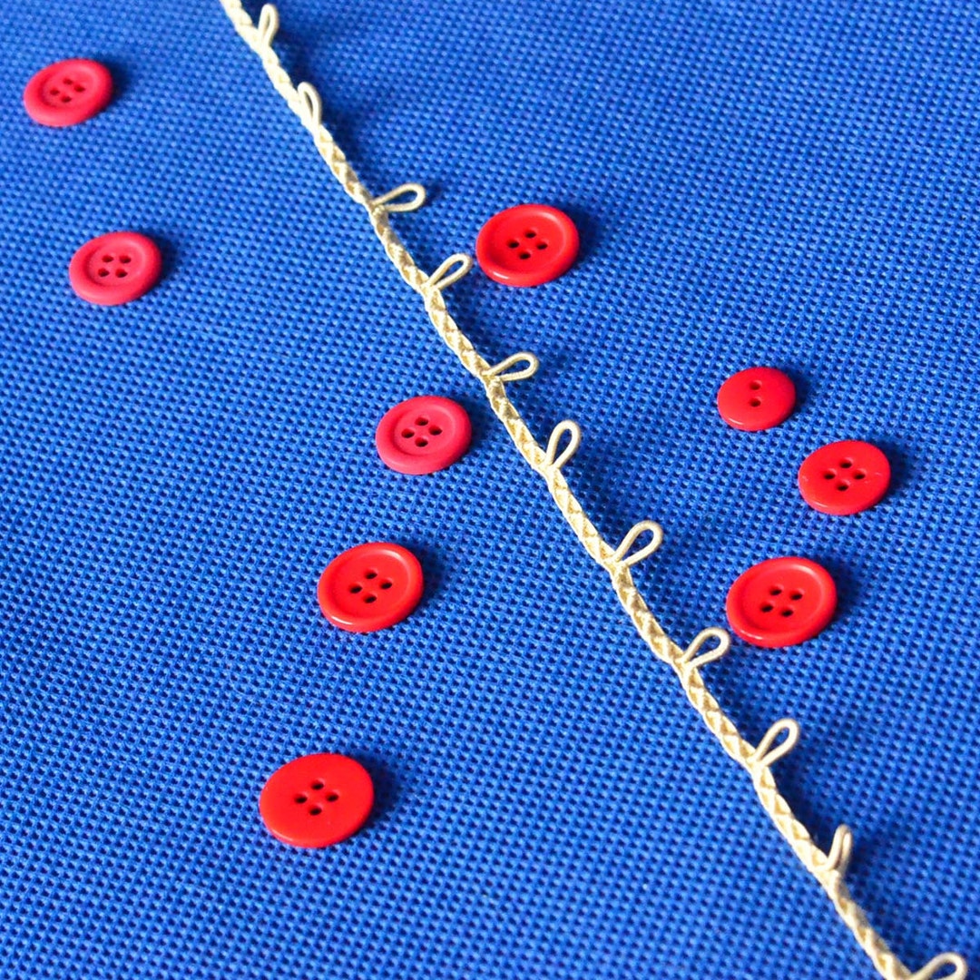 10 Yards of Khaki Brown Vintage Button Loop Elastic Trim 0.4 Inches ...