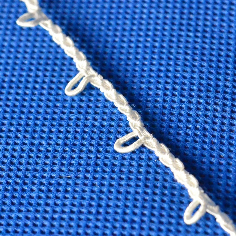 Cream Vintage Button Loop Elastic Trim 0.4 Inches Wide | Etsy