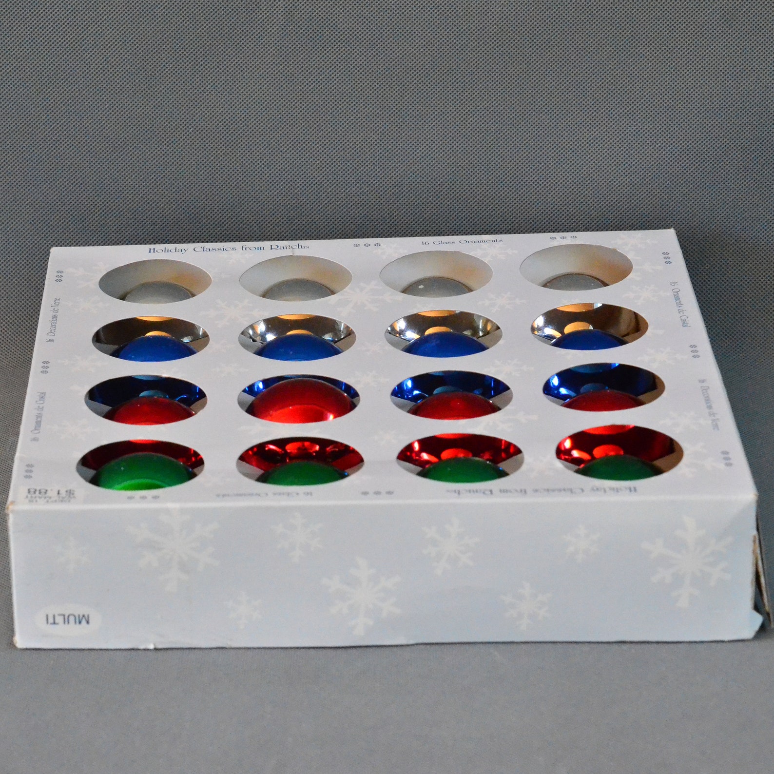 Set of 16 Rauch Holiday Classics Multi Color Mercury Glass Christmas ...
