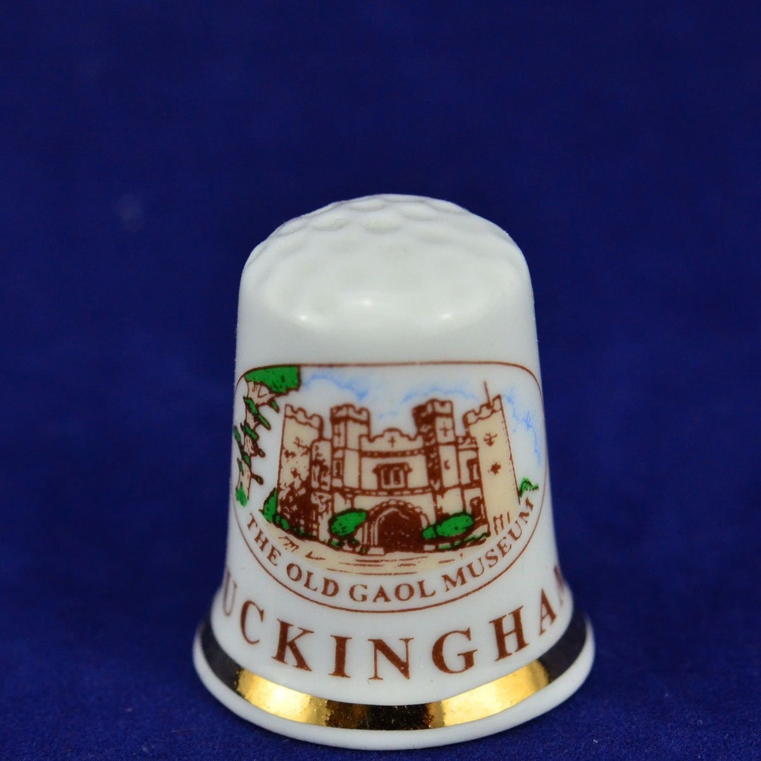 Vintage Porcelain Buckingham Souvenir Thimble - Bone China - Old Gaol ...