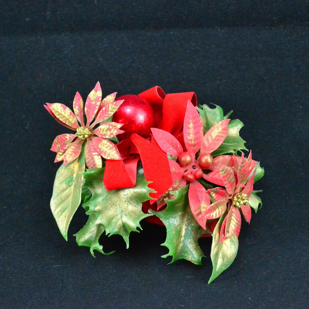 Mid-century Christmas Corsage With Mercury Glass Ball, Plastic ...