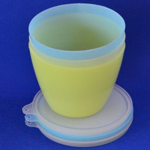 Set of 3 Tupperware Pastel Refrigerator Bowls 148 With Opaque Lids 215 ...