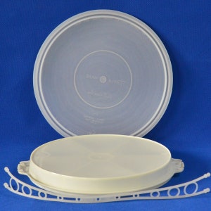White Tupperware Party Susan Divided Veggie Serving Dish/tray 405 With ...