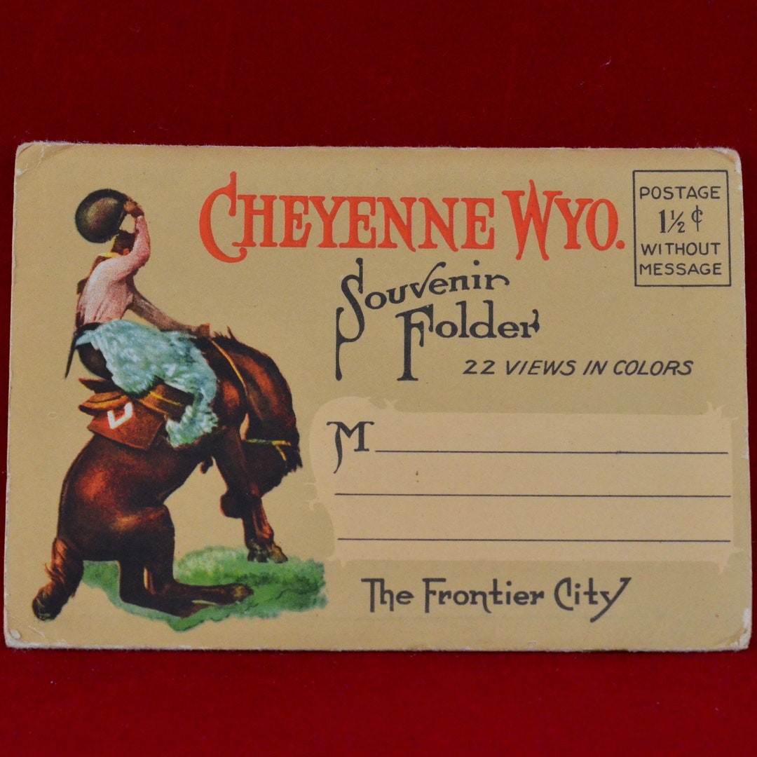 Vintage 1940s Cheyenne Wyoming Souvenir Folder Postcard Set With 22 ...