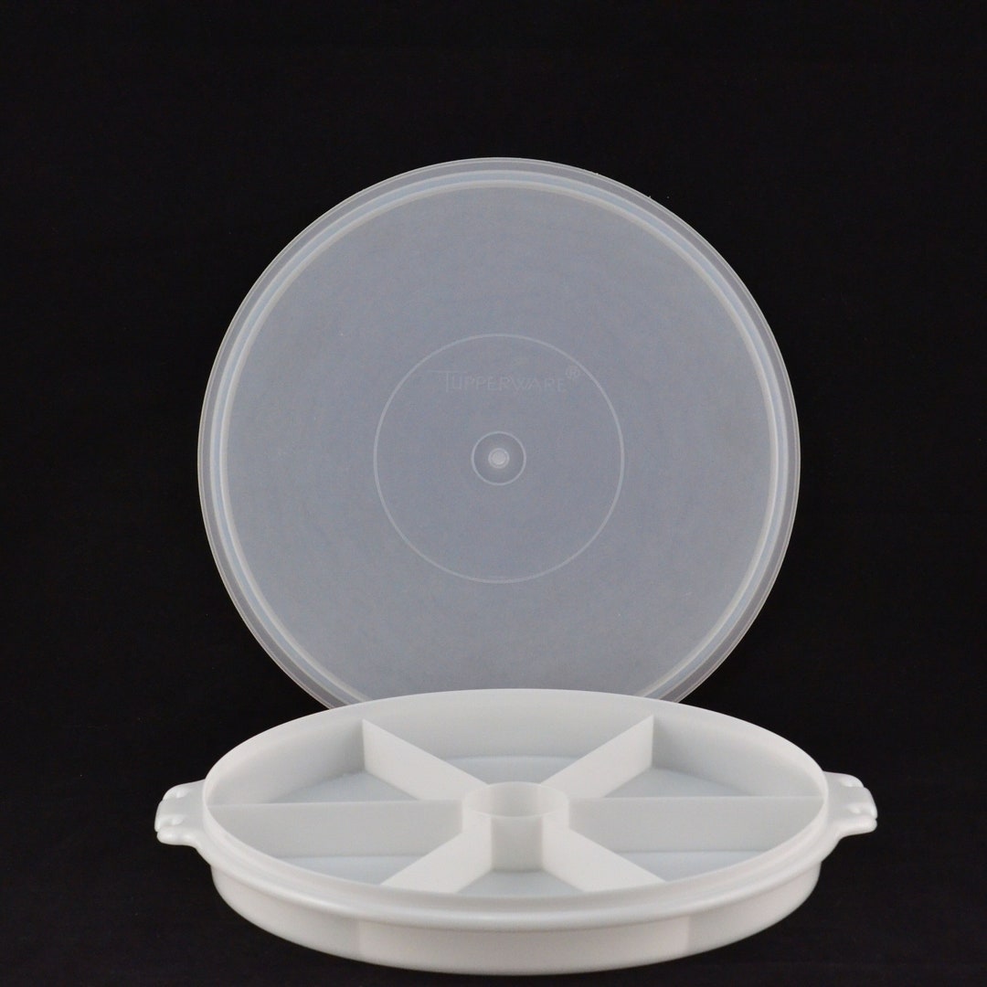 Opaque Tupperware Party Susan Divided Veggie/relish Serving Dish/tray ...