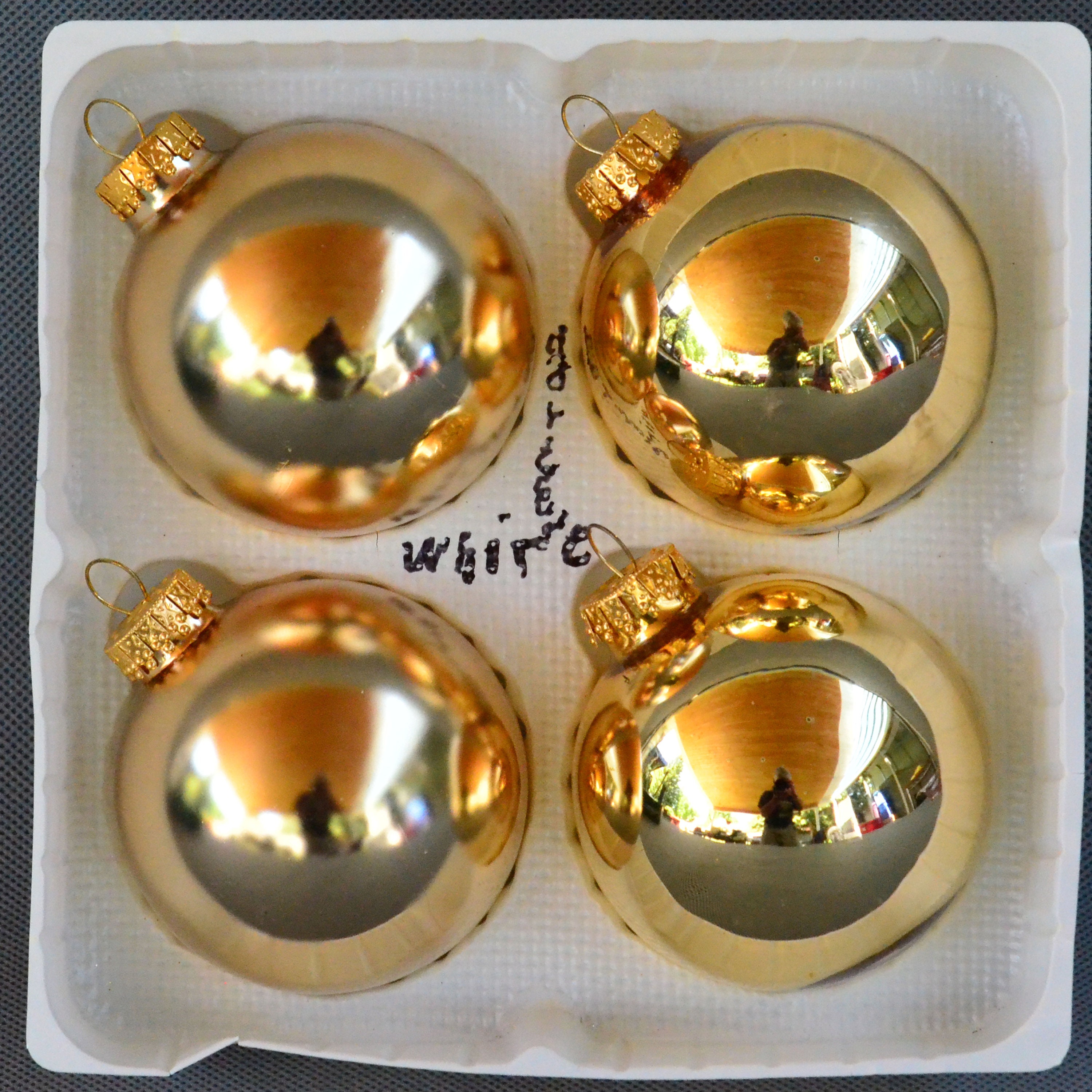 Set of 4 Christmas by Krebs Gold Tree Ornaments With Crowns - 2 3/4 ...