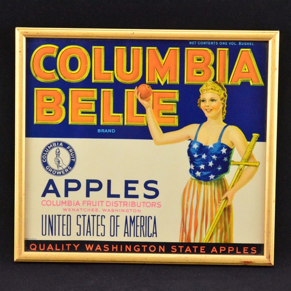 Vintage Columbia Belle Apples Label Professionally Framed - Etsy
