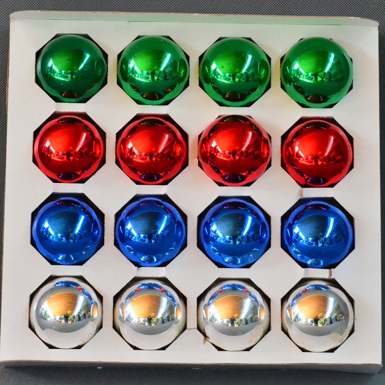 Set of 16 Rauch Holiday Classics Multi Color Mercury Glass Christmas ...