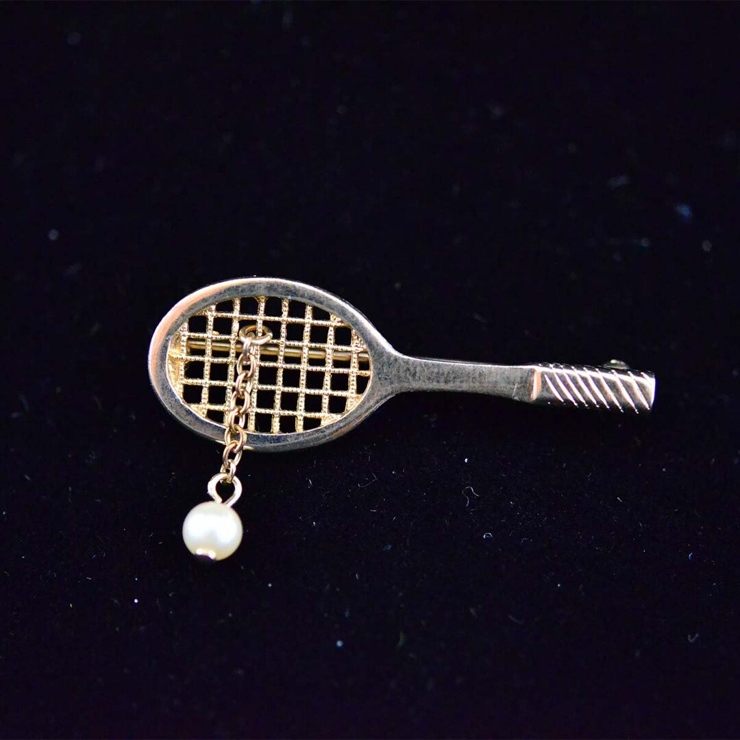 Vintage Avon Tennis Racket Brooch Pin With Faux Pearl Ball – 1970s ...
