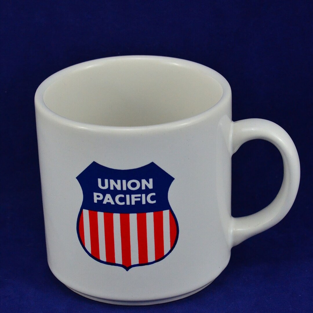 Vintage 1950 Union Pacific Railroad Porcelain Coffee Mug With Shield ...