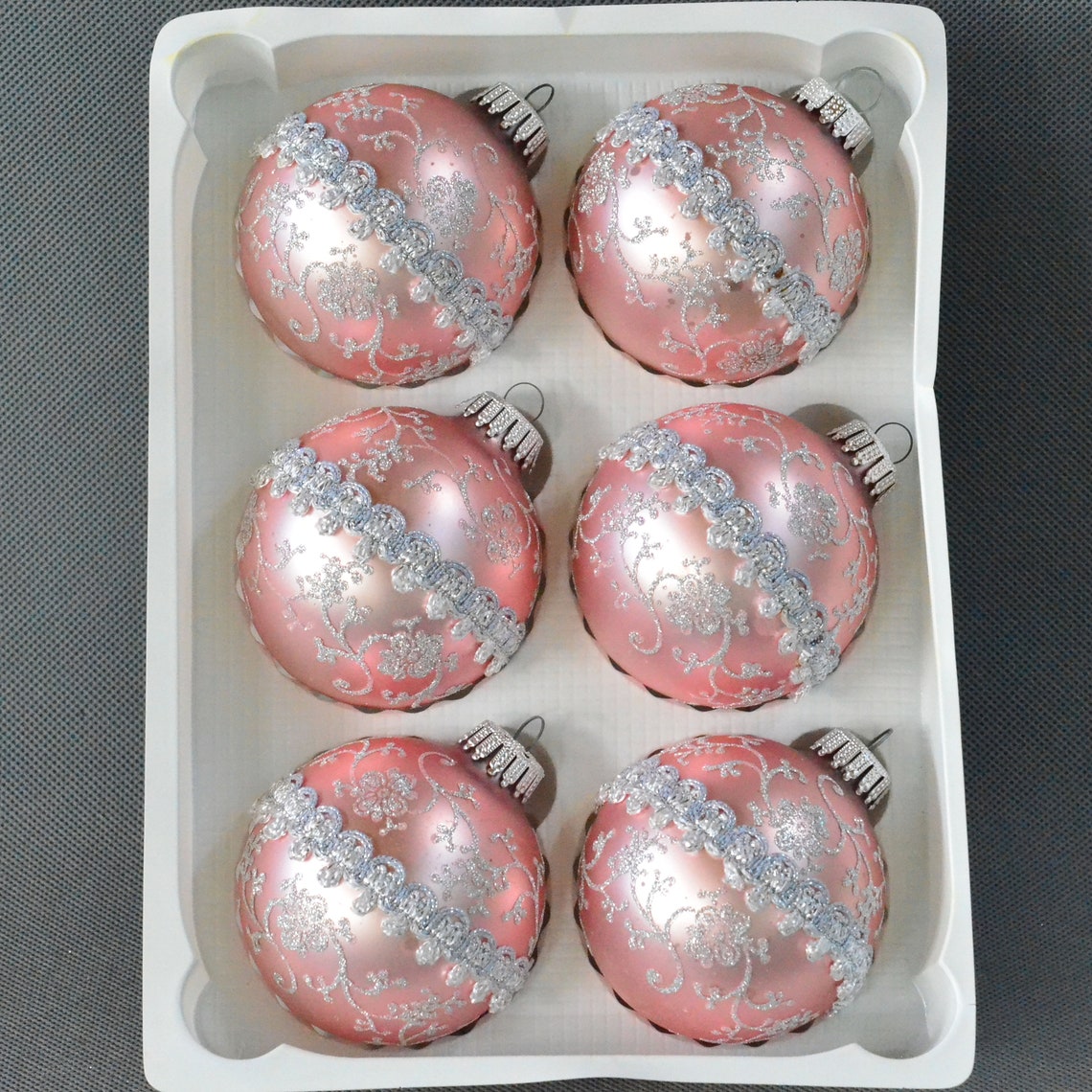 The Victoria Collection by Rauch Pink and Silver Glittered Floral ...