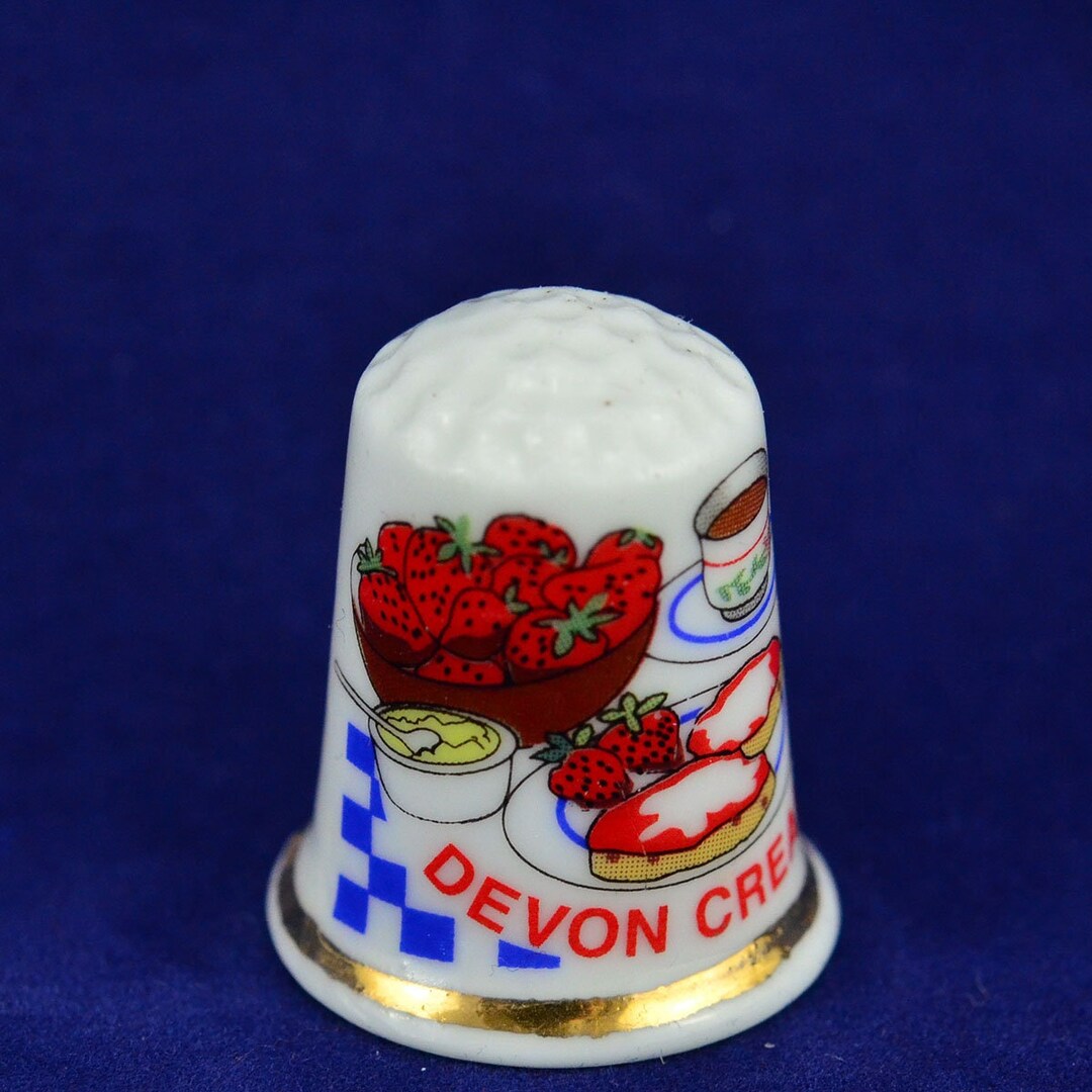 Vintage Porcelain Lambert Souvenirs Devon Cream Tea Thimble - Sewing ...