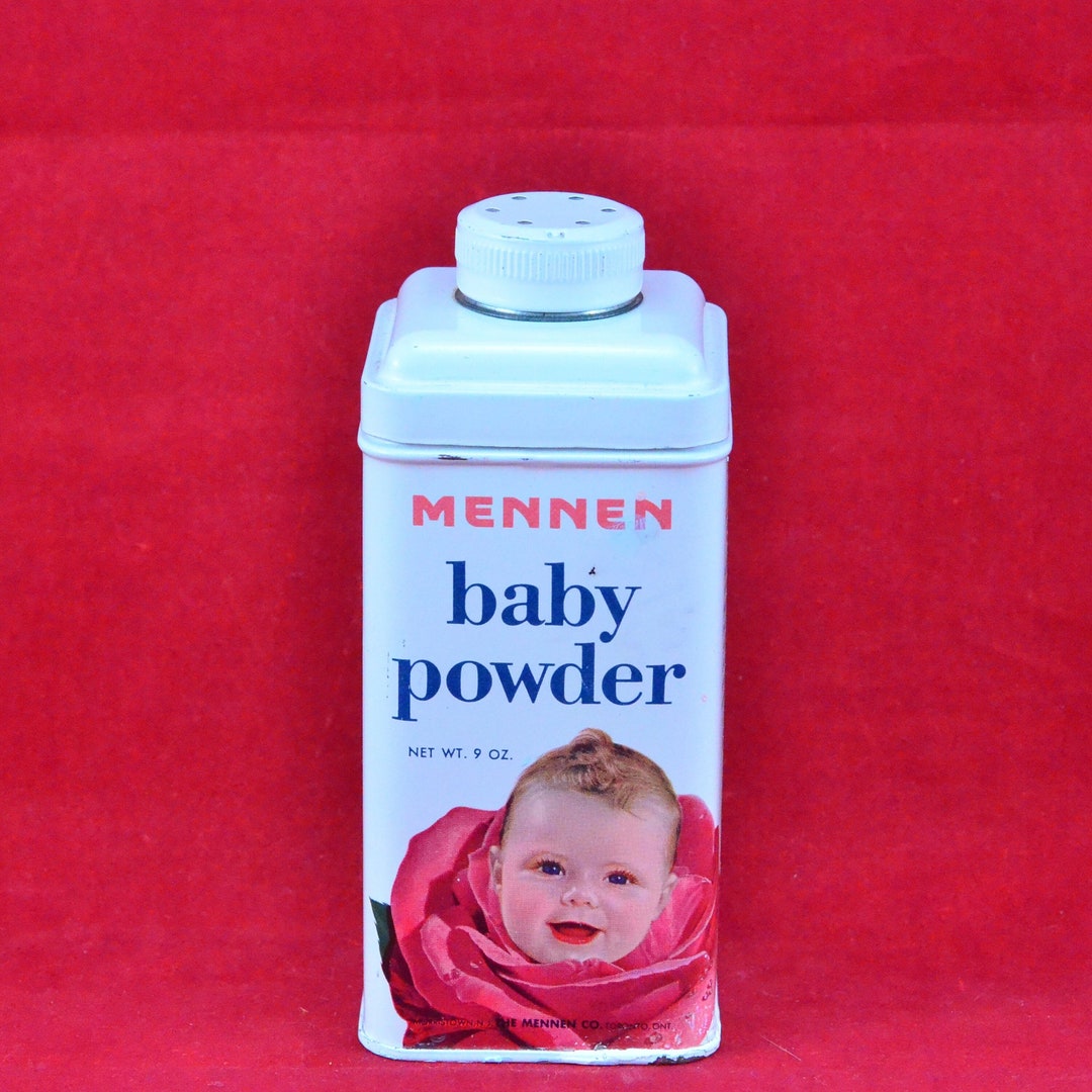 Mid-century Mennen Baby Powder Advertising Tin Shaker - Rose-petal ...