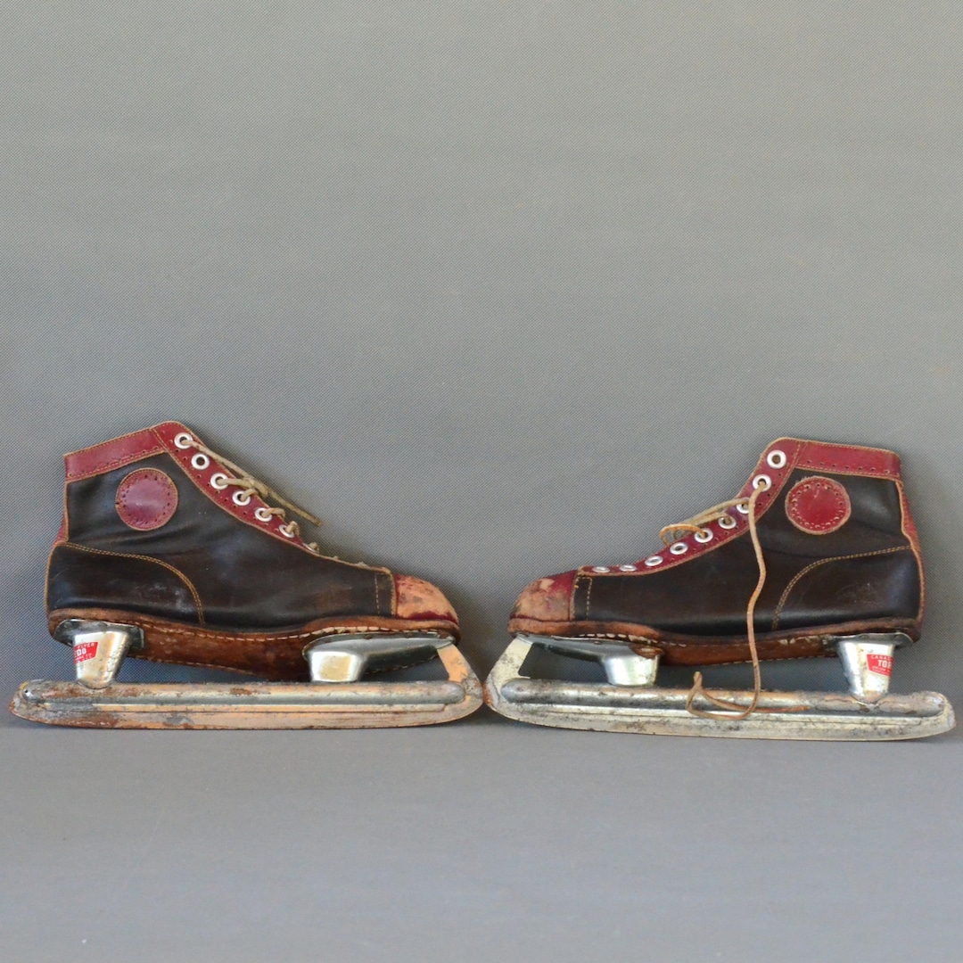 Mid-century Canadian Flyer Torpedo Men’s Ice Hockey Skates - Leather ...
