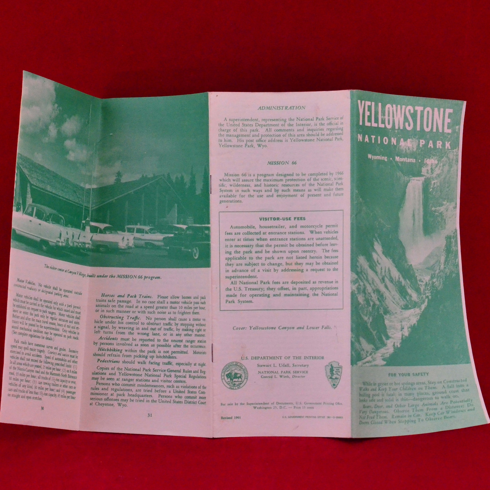 Yellowstone Park Travel Brochure & Map C. 1961 US Department - Etsy