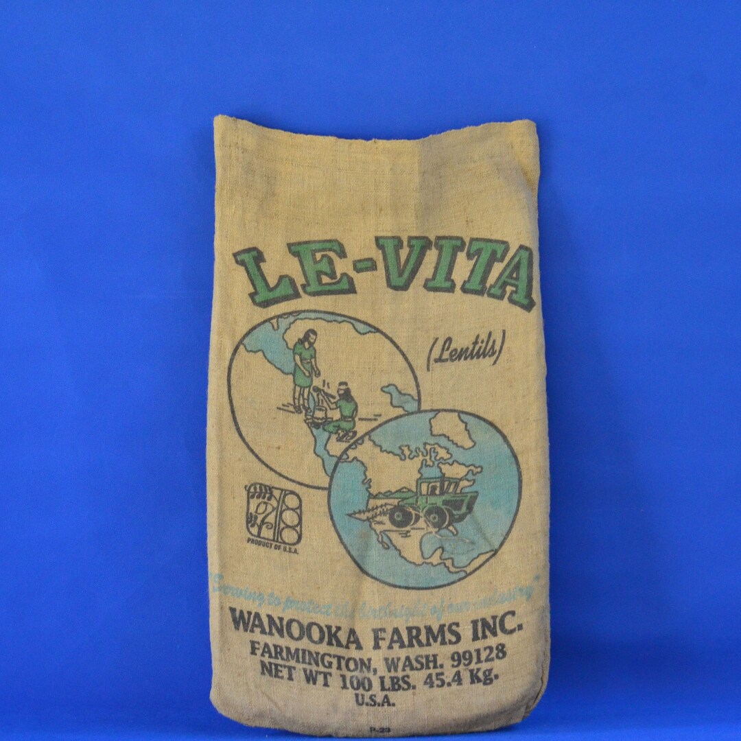 Vintage Le-vita Lentils Burlap Sack - 100 LBS Gunny Sack - Wanooka ...