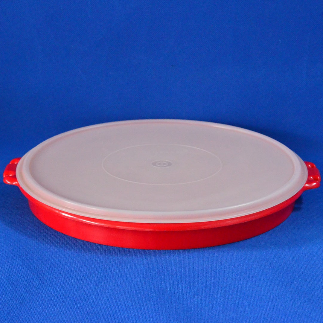 Red Tupperware Party Susan Divided Veggie/relish Serving Dish/tray 405 ...