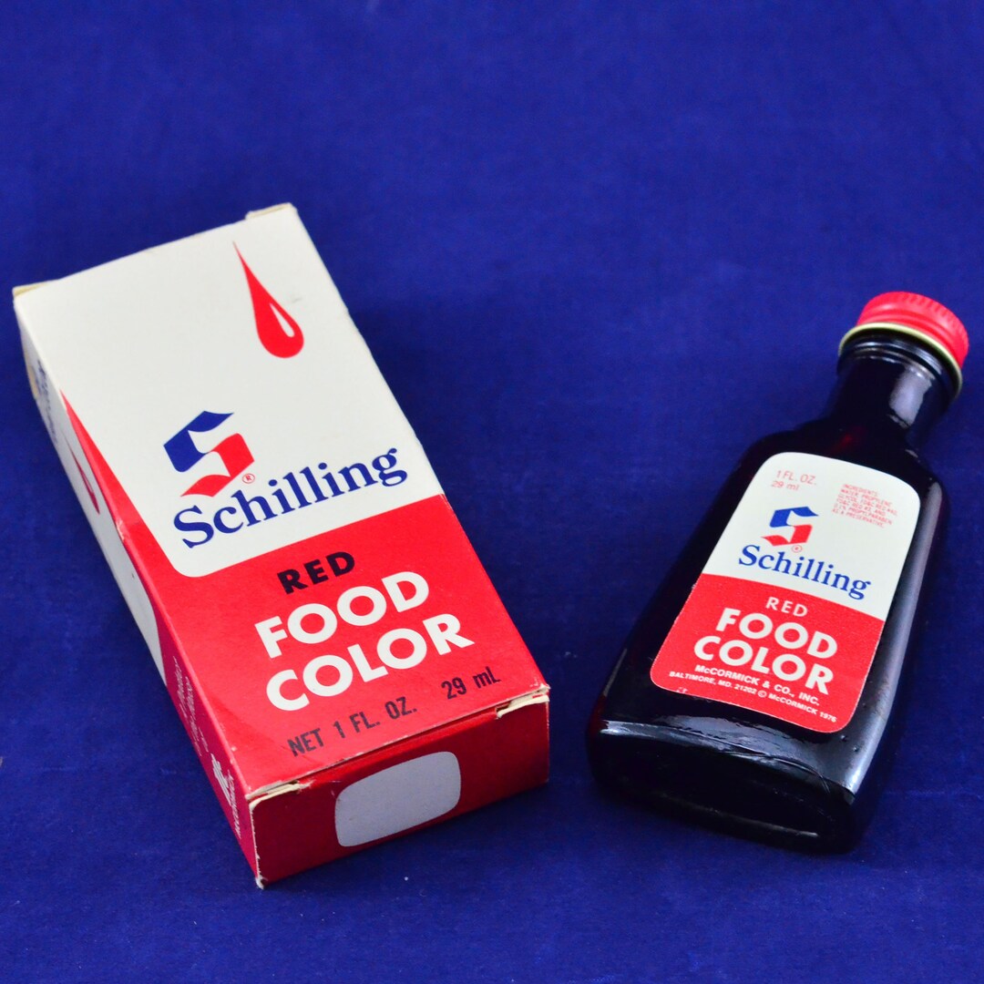 Vintage Schilling Red Food Color Advertising Bottle/box - House of ...