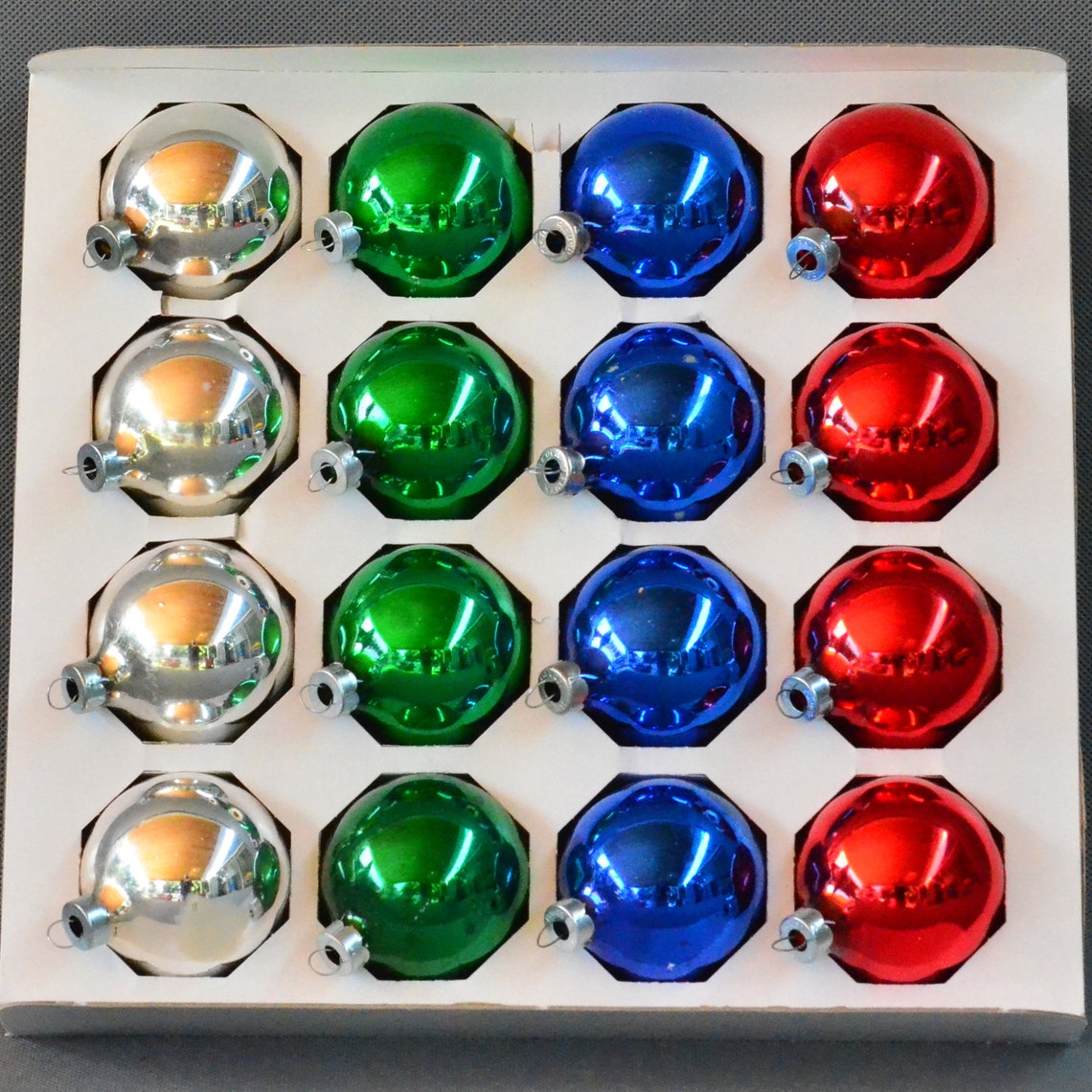 Set of 16 Rauch Holiday Classics Multi Color Mercury Glass Christmas ...