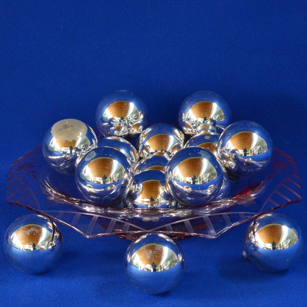 Set of 16 Holiday Classic From Rauch Silver Mercury Glass Christmas ...
