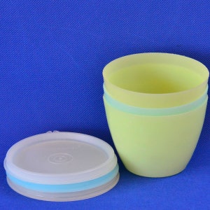 Set of 3 Tupperware Pastel Refrigerator Bowls 148 With Opaque Lids 215 ...