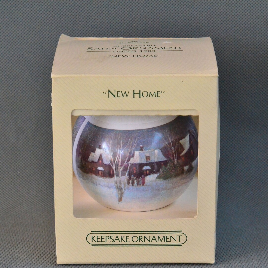Hallmark 1983 New Home Christmas Unbreakable Satin Keepsake Ornament ...