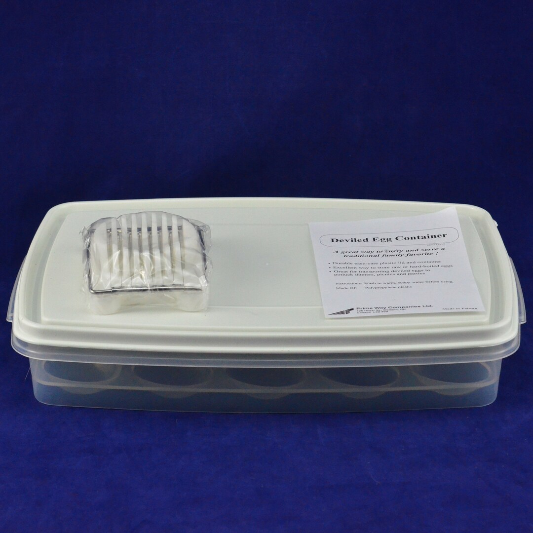 Carry and Serve Deviled Egg Container & Egg Cutter - Plastic - Storage ...