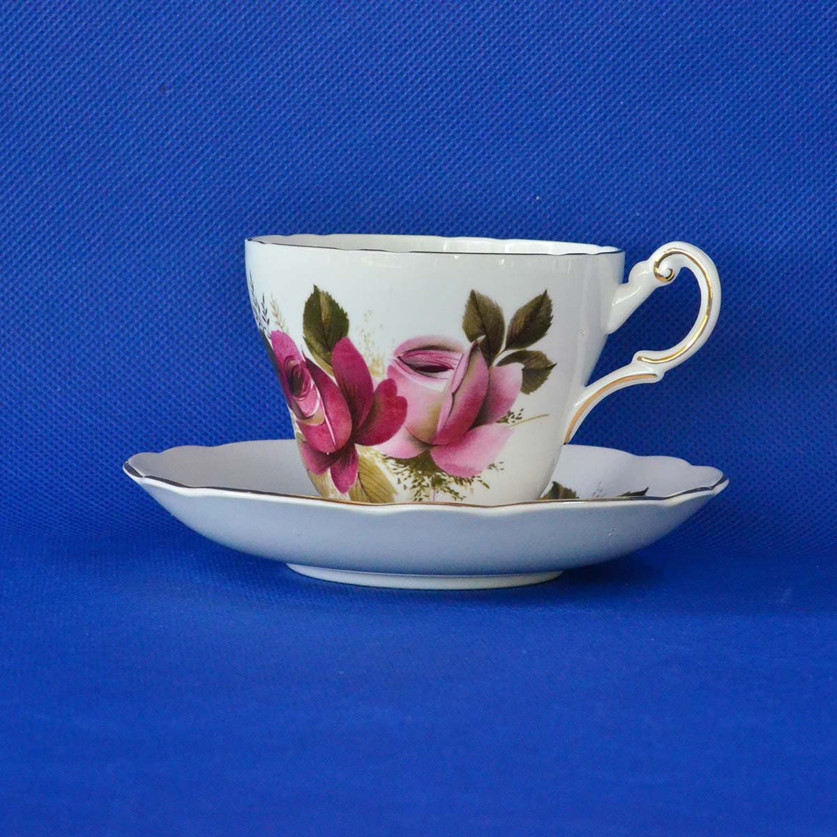 Buy Vintage Regency English Bone China Corseted Tea Cup & Saucer ...