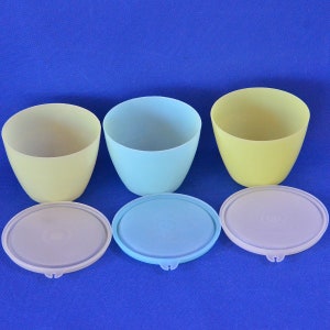 Set of 3 Tupperware Pastel Refrigerator Bowls 148 With Opaque Lids 215 ...