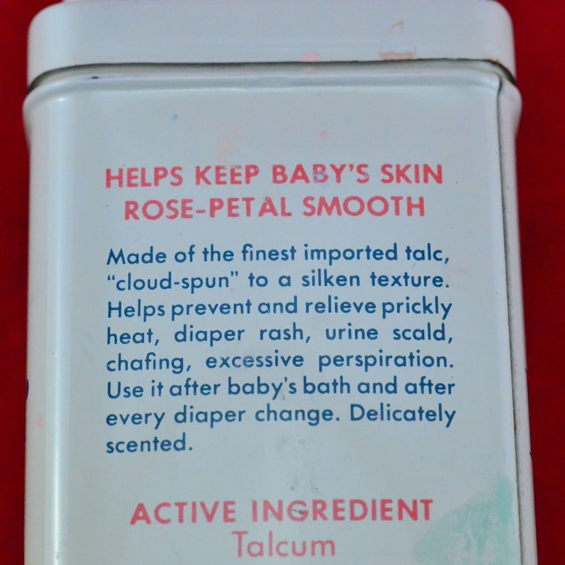 Mid-century Mennen Baby Powder Advertising Tin Shaker - Rose-petal ...
