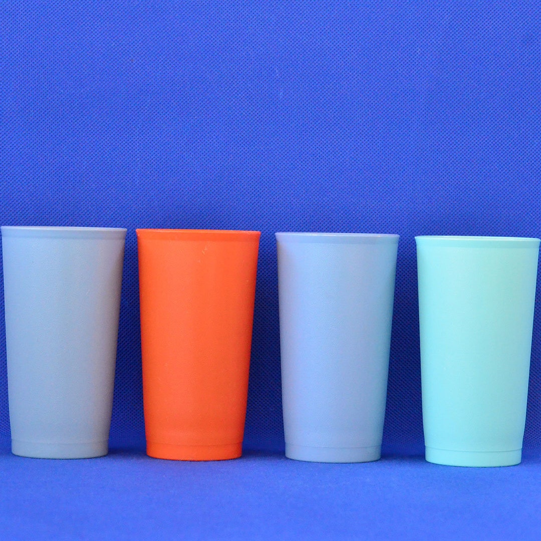 Set of 4 Vintage Tupperware 12 Oz Textured Tumblers 873 Drinking Cups ...